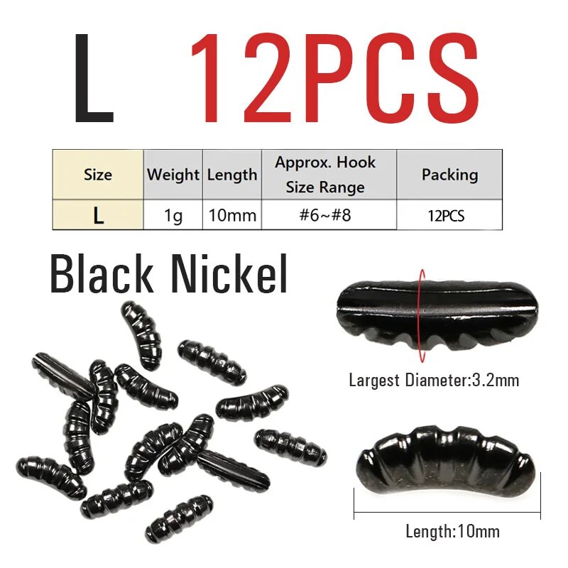 Vtwins Тяжелый корпус джиг нимфы набор для вязания 20 шт Черный, 12pcs B Black L