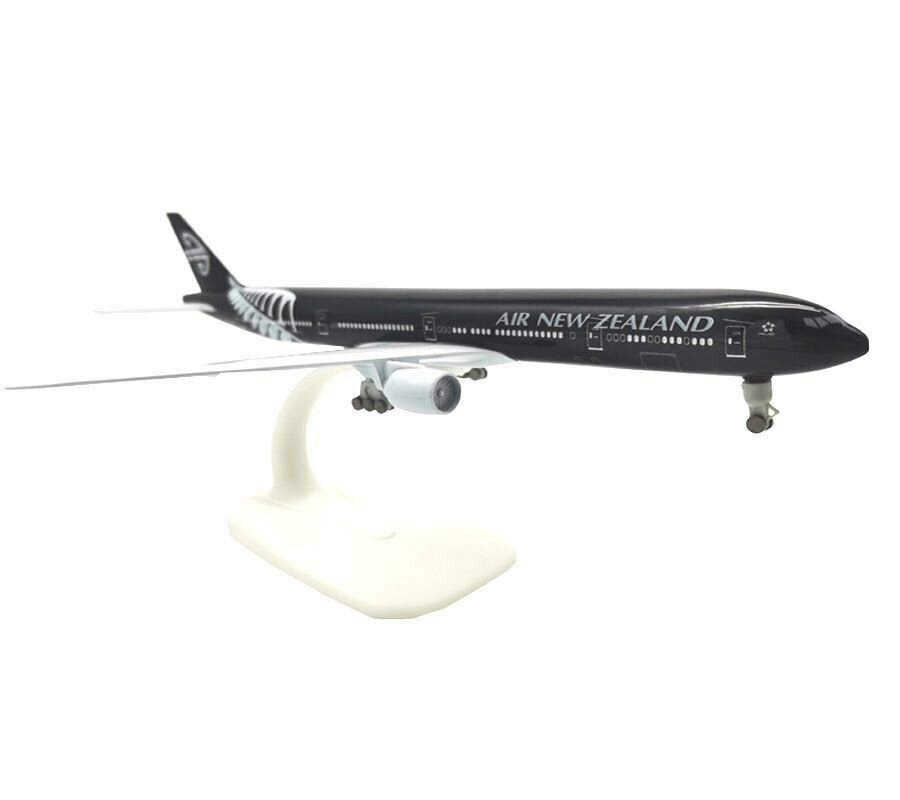 Модель самолета BOEING NEW ZEALAND, 1:400 масштаб, металлическая, черная/бирюзовая, 20 см