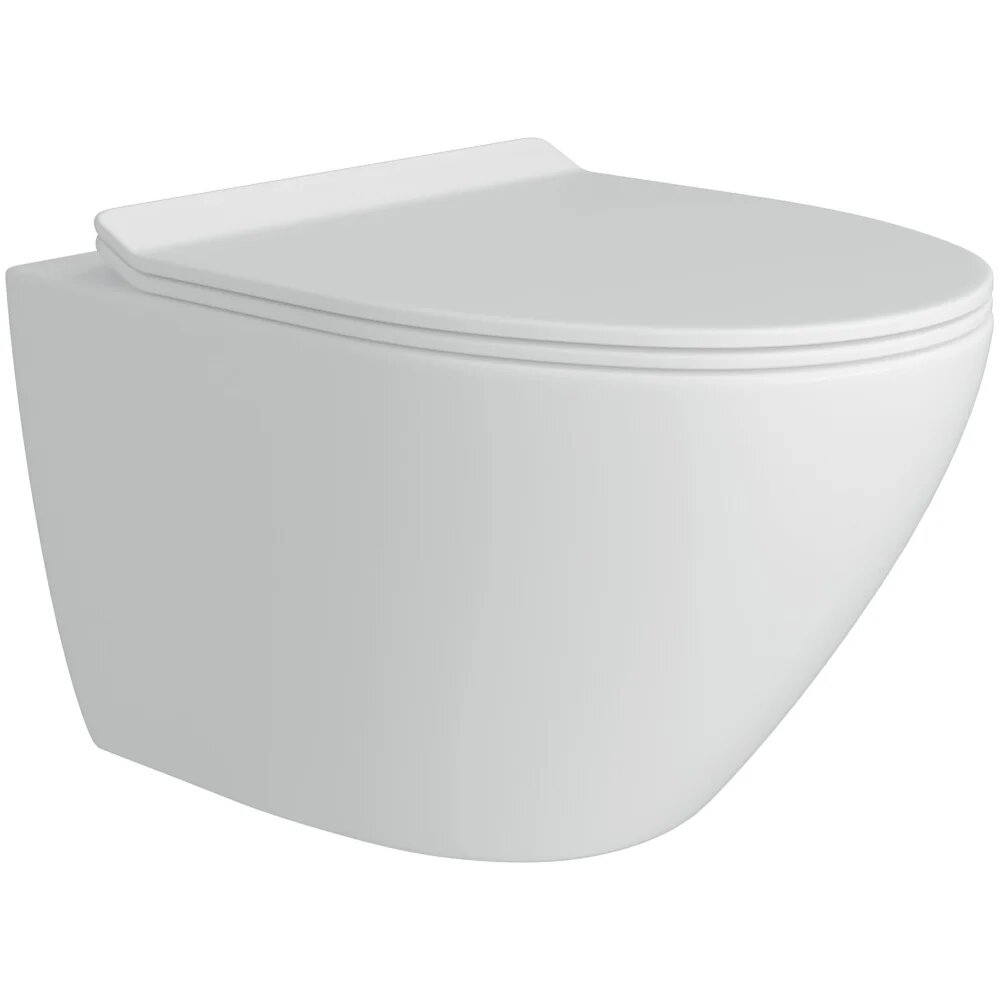 Унитаз подвесной Teymi Lina Pro Vortex безободковый, сиденье микролифт T40112 ЦБ-00270245 спиральной конструкции