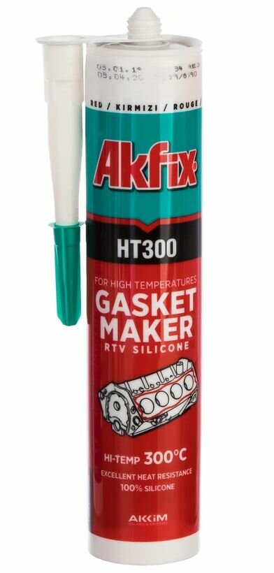 Герметик силиконовый термостойкий AKFIX HT300 310мл красный