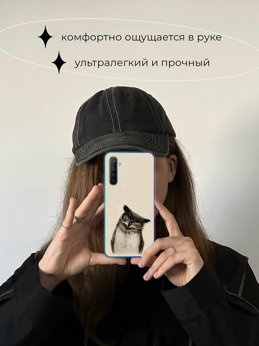 Силиконовый чехол на Realme XT / Реалми XT с принтом "Сова" — фото 1