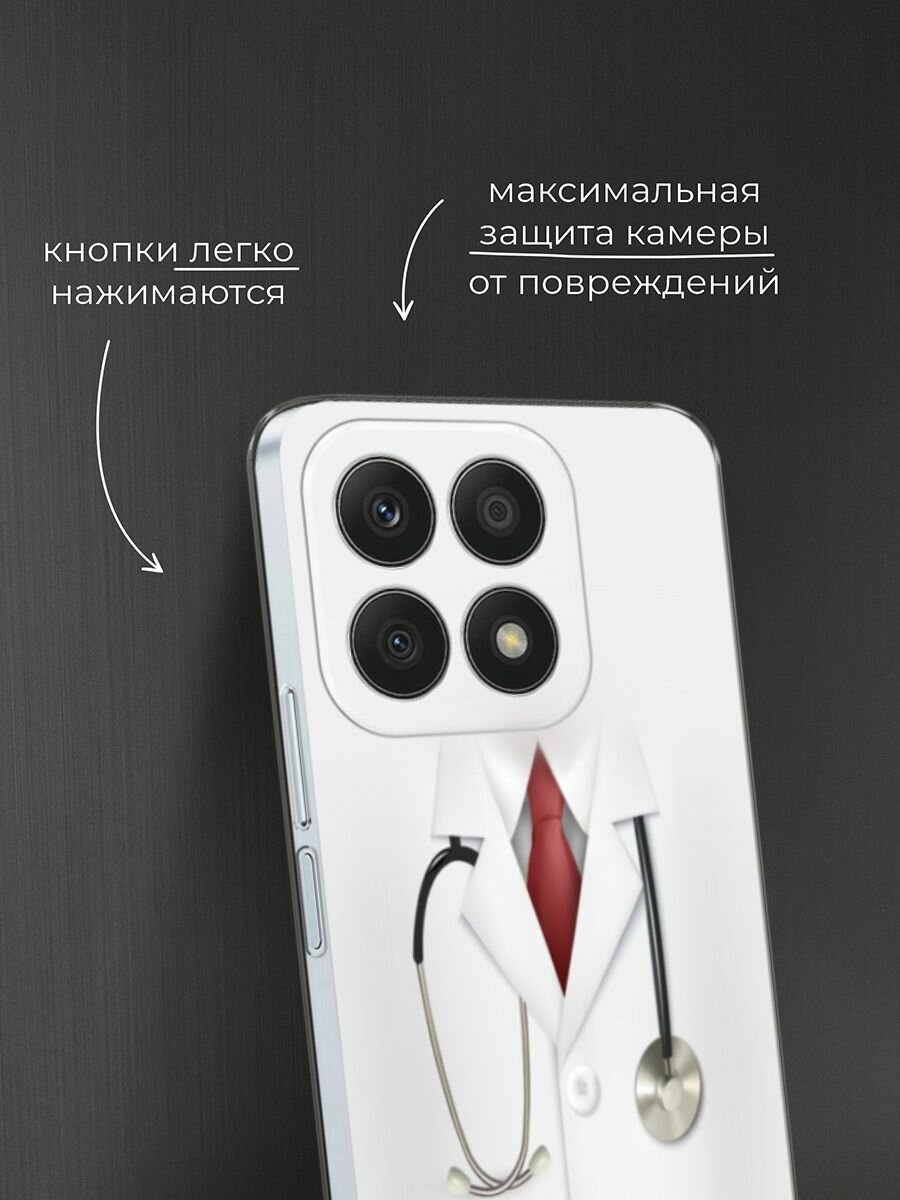 Силиконовый чехол на Honor X8A / Хонор X8A с принтом "Халат врача" — фото 1
