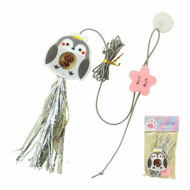 Игрушка для кошек с мячами и серебристой лозой