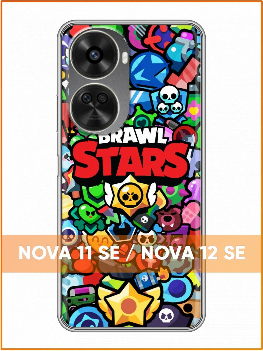 Чехол для Huawei Nova 11 SE, Nova 12 SE с принтом для мальчиков Brawl Stars (Хуавей Нова 11 СЕ, Нова 12 СЕ)