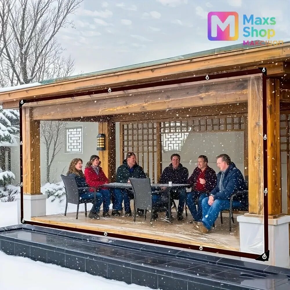 Водонепроницаемый прозрачный брезент для беседки от дождя и снега, ПВХ тент прозрачный для террасы на зиму, универсальный тент для наружных работ и укрытий