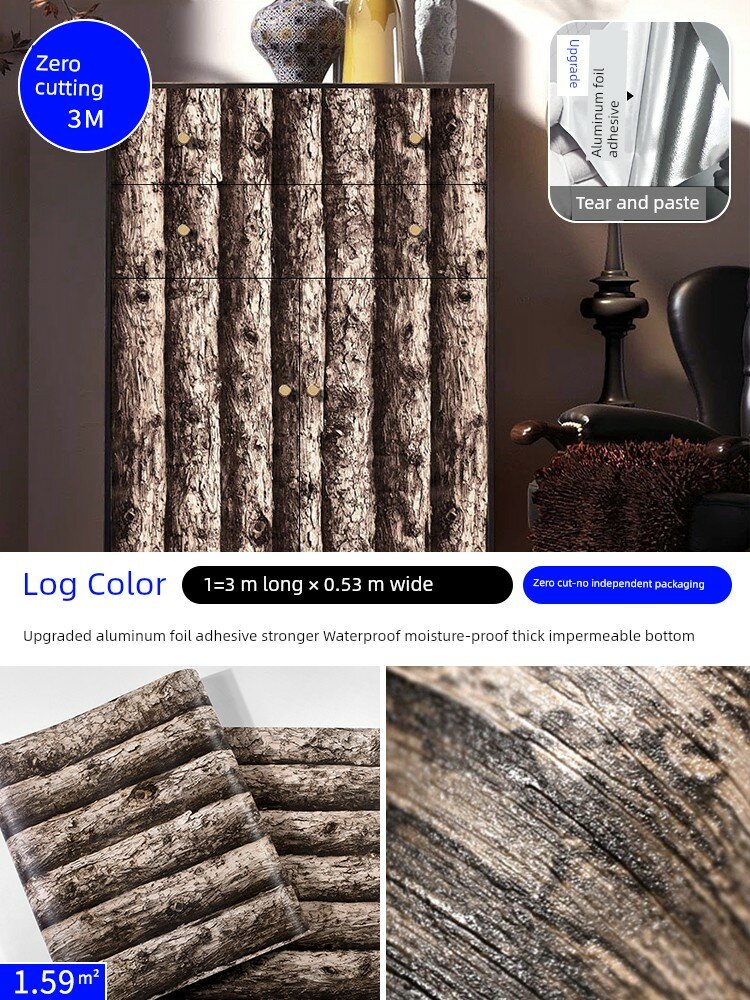 Имитация текстуры дерева, новые самоклеящиеся наклейки в китайском стиле для ремонта шкафа, винтажный стиль,