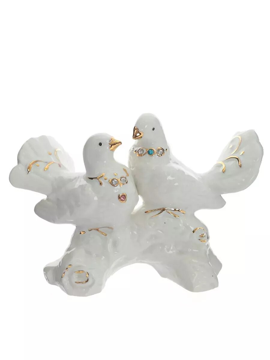 Фигурка декоративная Remecoclub Голуби, керамическая, 11,5x17x8,5 см