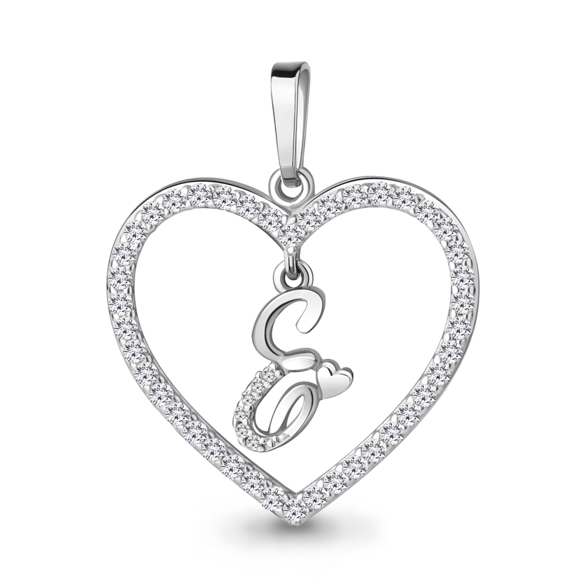 Подвеска, серебро, 925 проба, родирование, фианит