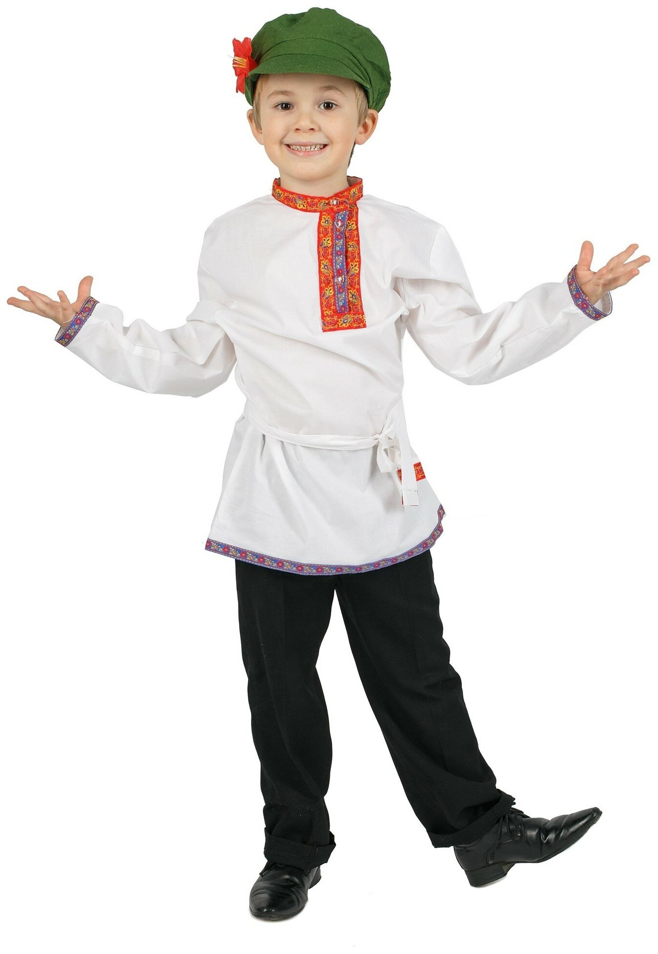 Косоворотка белая льняная (146)