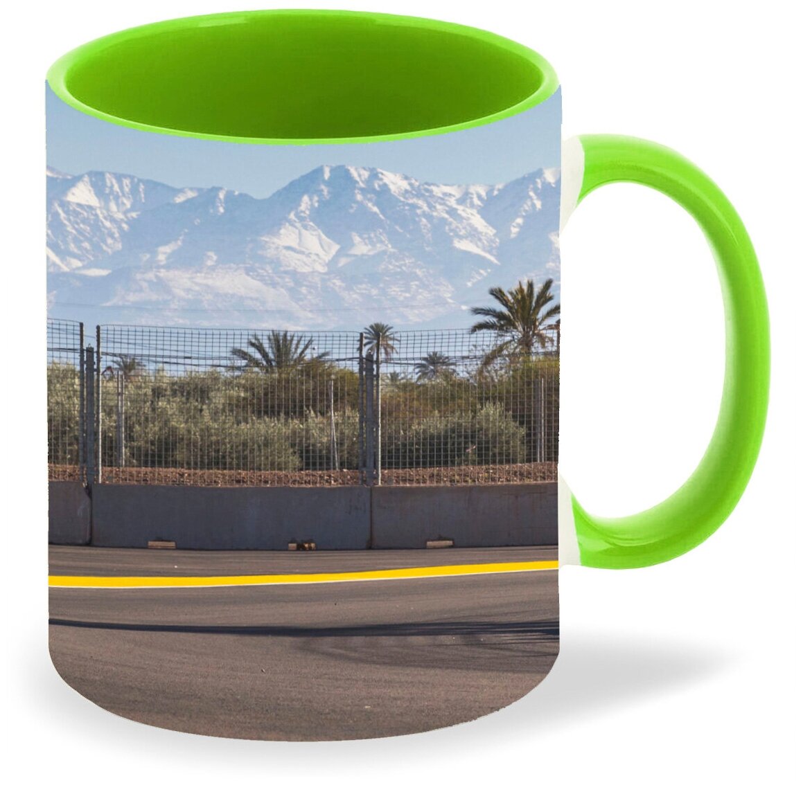 Кружка светло-зеленый CoolPodarok Формула 1 Форд Трасса