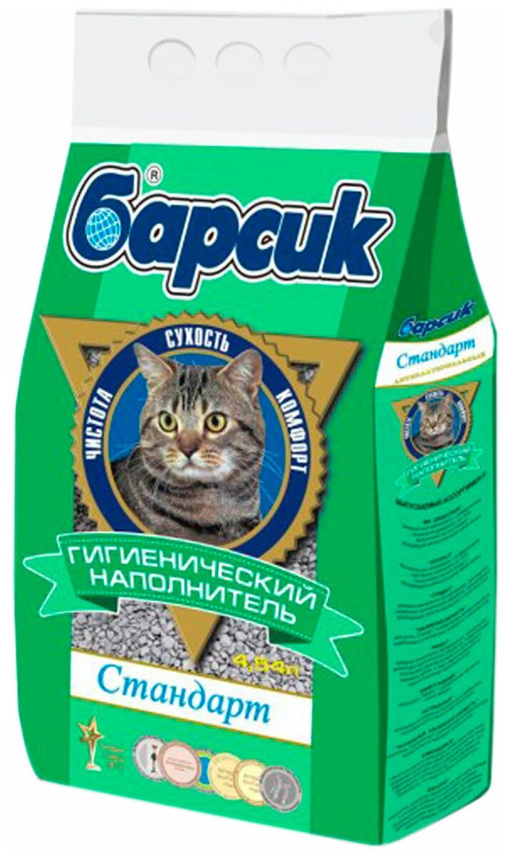 Барсик стандарт наполнитель впитывающий для туалета кошек (4,54 л)