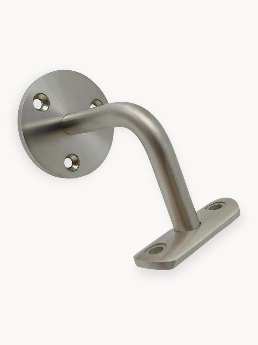 Усиленный держатель поручня под плоский поручень, настенный 4шт, диаметр основания 64.5 мм, цинкованный корпус.