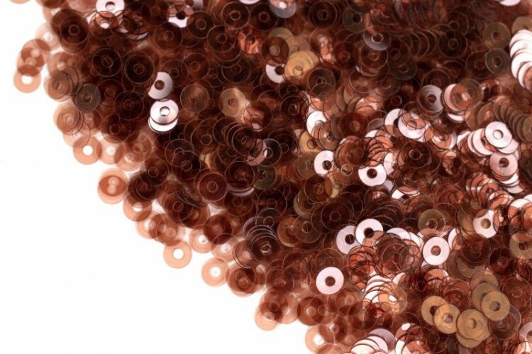 Итальянские пайетки плоские 3мм, цвет #8282 Marrone Chiaro, 3 грамма