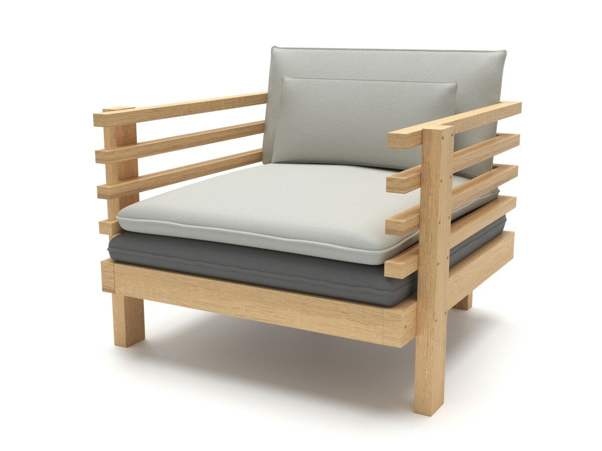 Кресло Soft Element Атлантик Ash Grey, с подлокотниками, массив дерева, лофт