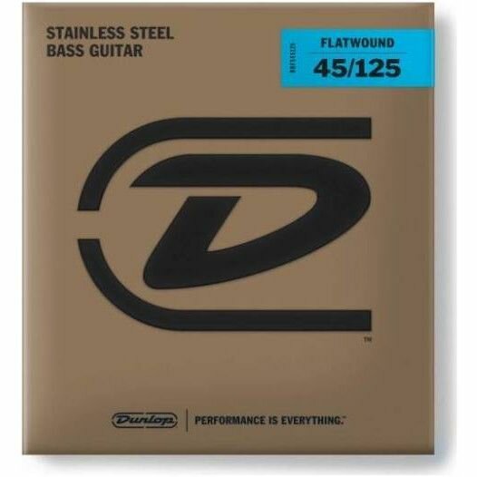 DUNLOP BASS FLATWND LG SCALE 45-125 комплект струн для 5 струнной бас-гитары