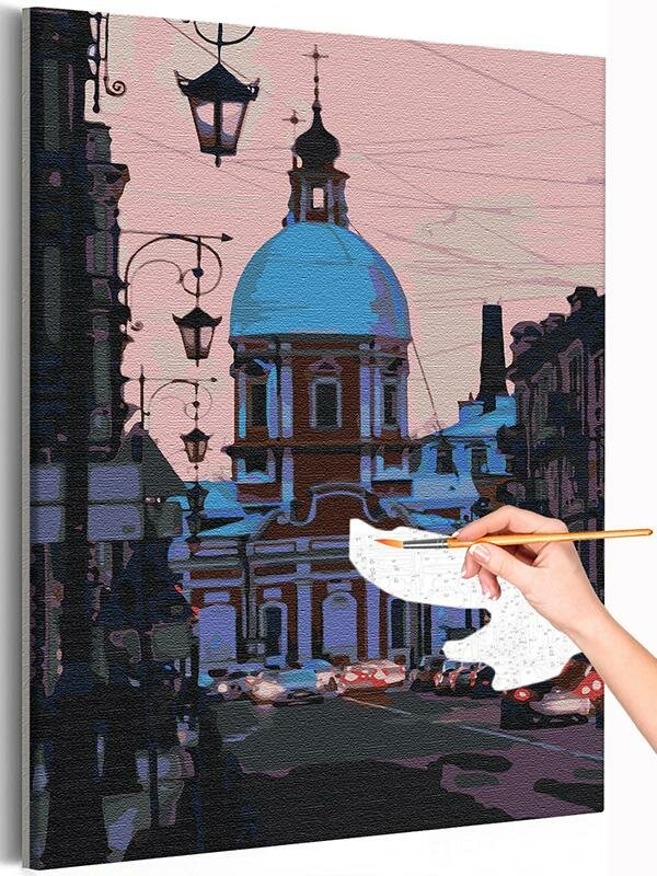 Храм Святого великомученика Пантелеймона Санкт-Петербург Раскраска картина по номерам на холсте 40х60