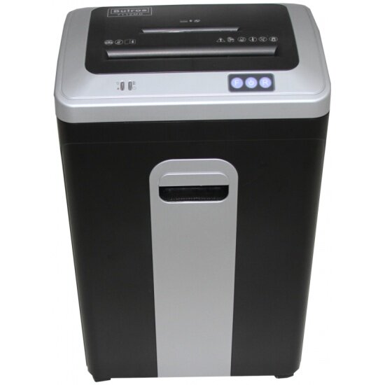 Уничтожитель документов Bulros 7112MD, 2x15мм, чёрный корпус с серебрянной полосой/сереб. голова