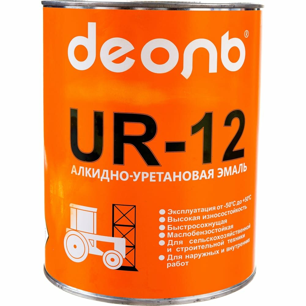Быстросохнущая автоспецэмаль деоль UR-12 белая, глянцевая UR12W3