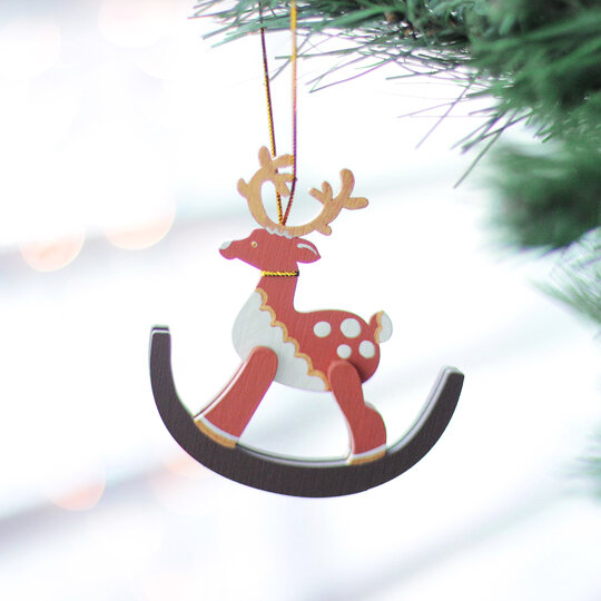 Игрушка елочная деревянная 'Олень-качалка'