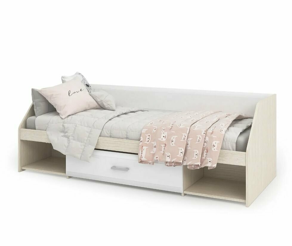 Кровать детская одноярусная с защитными бортиками, спальное место 80х190 см Симба