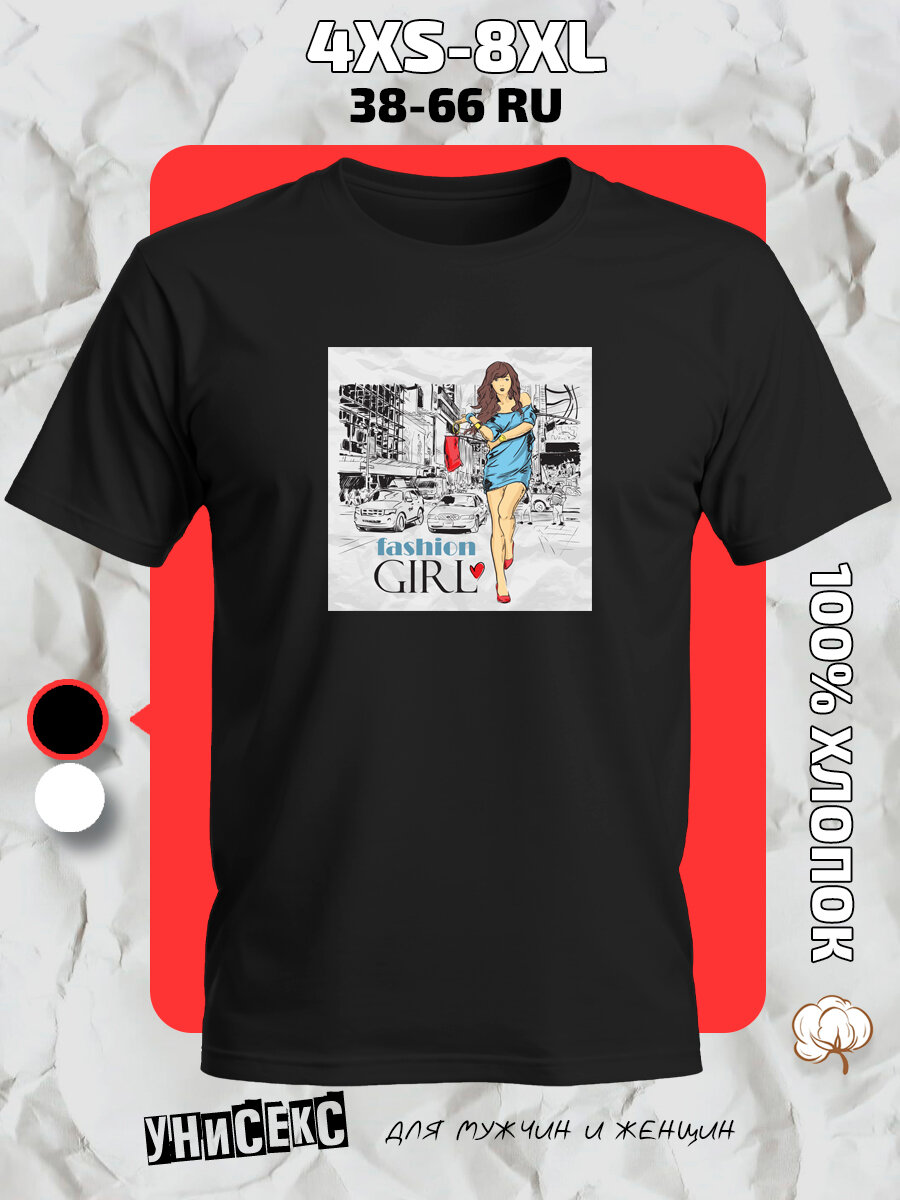 Футболка с принтом девушкой