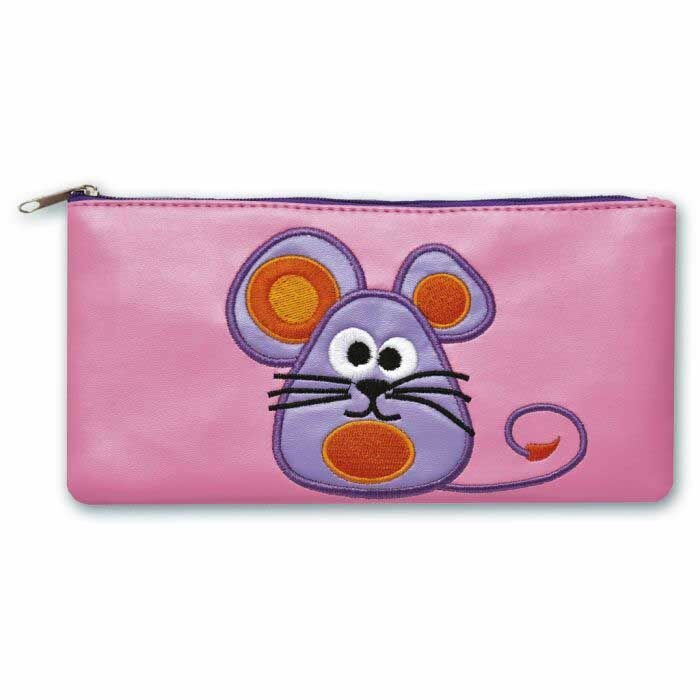 Пенал-косметичка Феникс 200х100, "Мышка" кожзам, вышивка (46175/25)