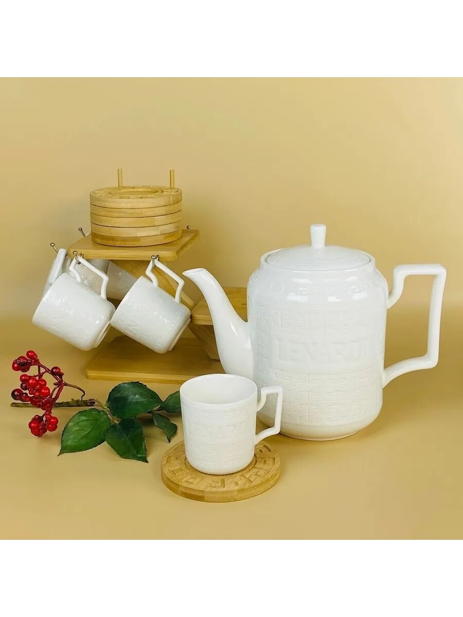 Чайный набор 14 предметов Lenardi Bamboo 200мл