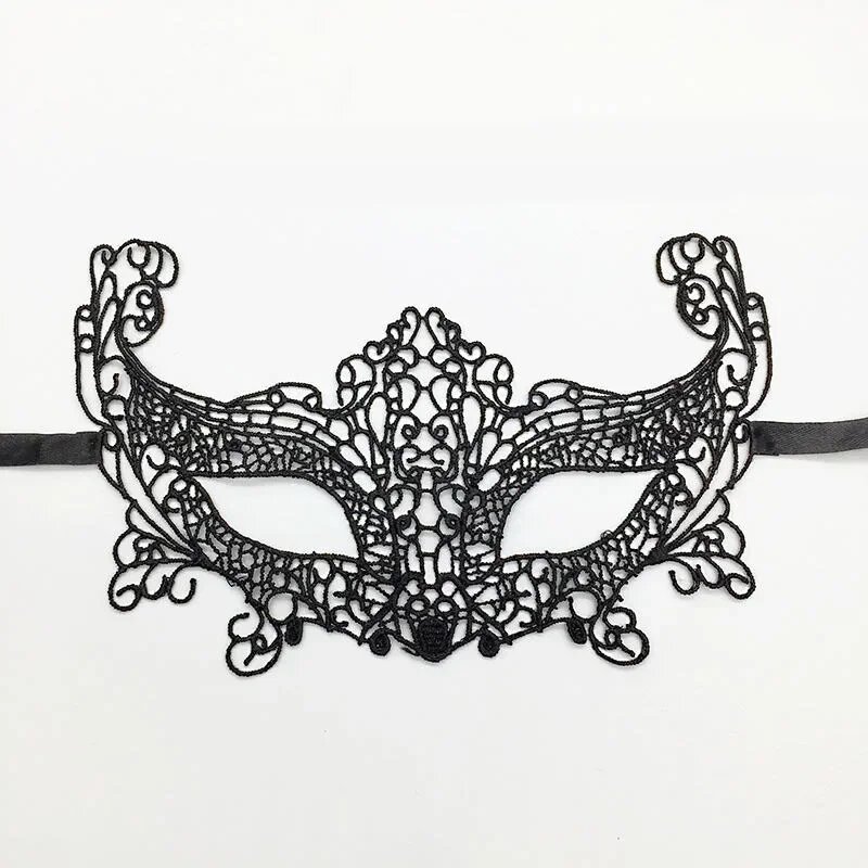 Женская кружевная маска черная PM004H-2D