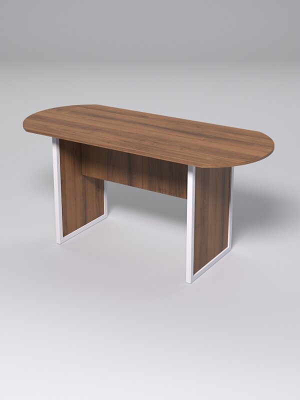 Стол для совещаний СС-46 "стронг" в стиле лофт, Орех + металлический каркас Белый