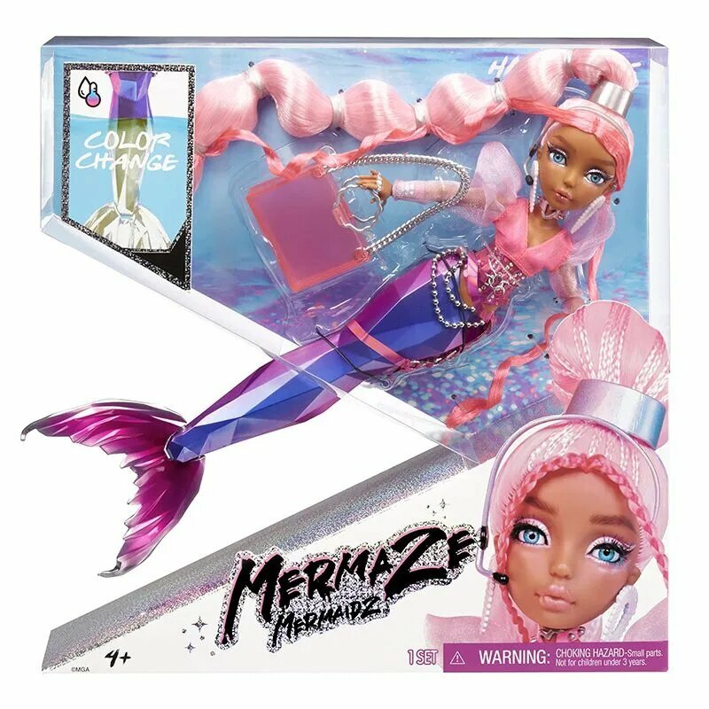 MGA Entertainment Mermaze Mermaidz Color Change / Стильная подвижная кукла-русалка, меняющая цвет,