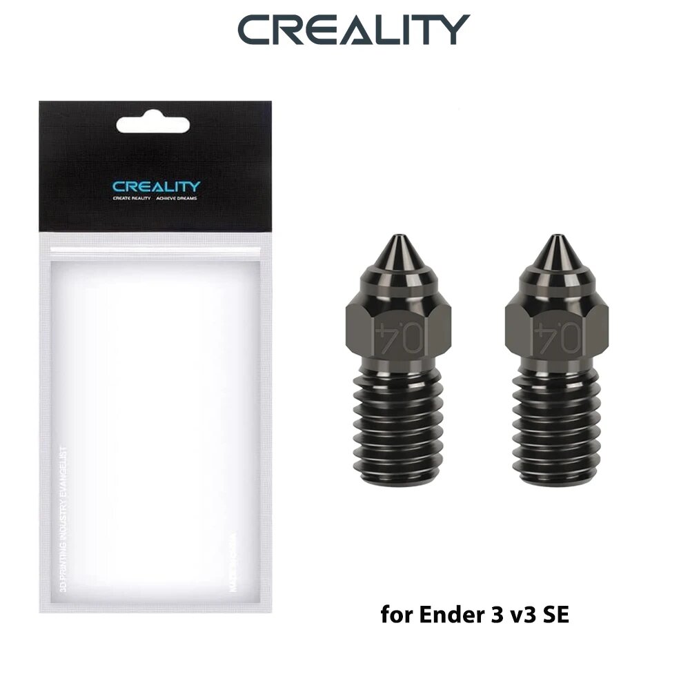 Сопла из закаленной стали Creality Ender 3 V3 SE, 2 шт, 0,4 мм, высокоскоростная печать, сопла для экструдера с высоким расходом, аксессуары для 3D-принтеров
