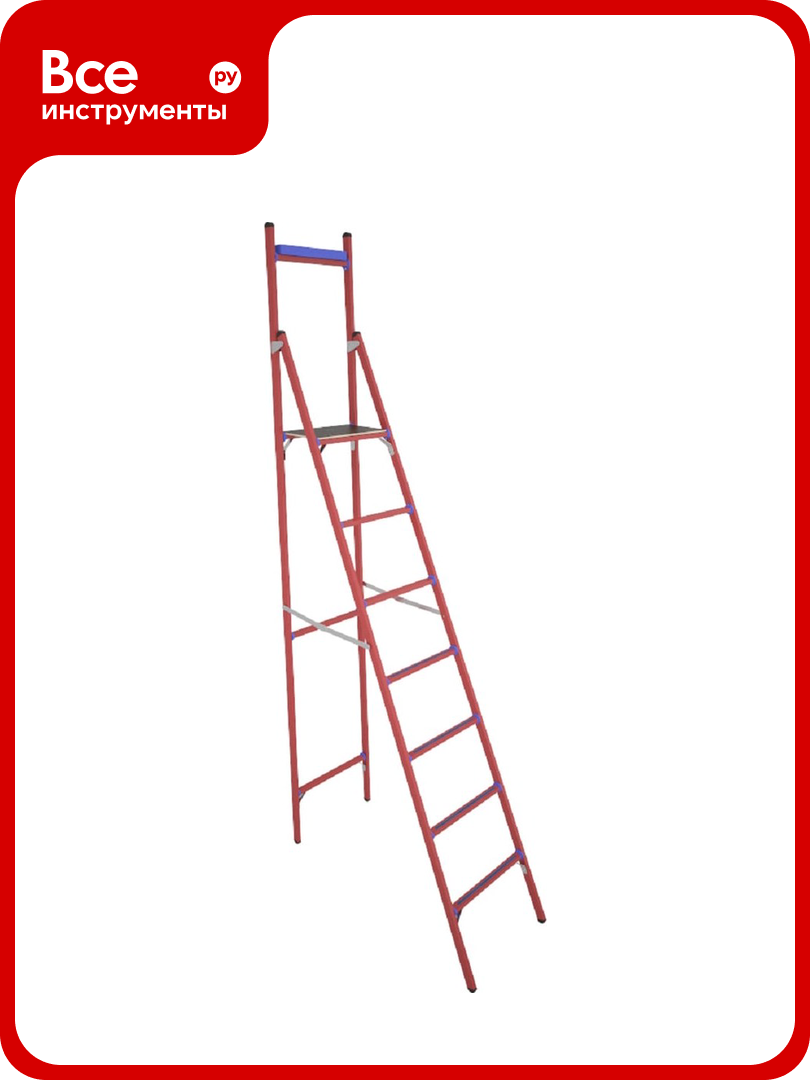 Диэлектрическая стеклопластиковая стремянка с вертикальной опорой Антиток