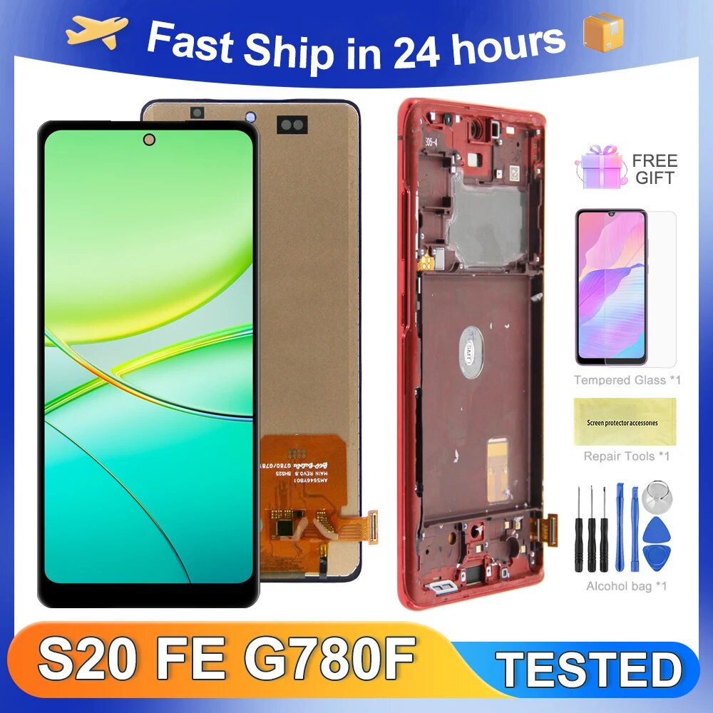 ЖК-дисплей S20 FE для Samsung S20FE G780 G780F G780F/DSM G780G, дисплей с сенсорным экраном и дигитайзером в сборе, замена Black With Frame