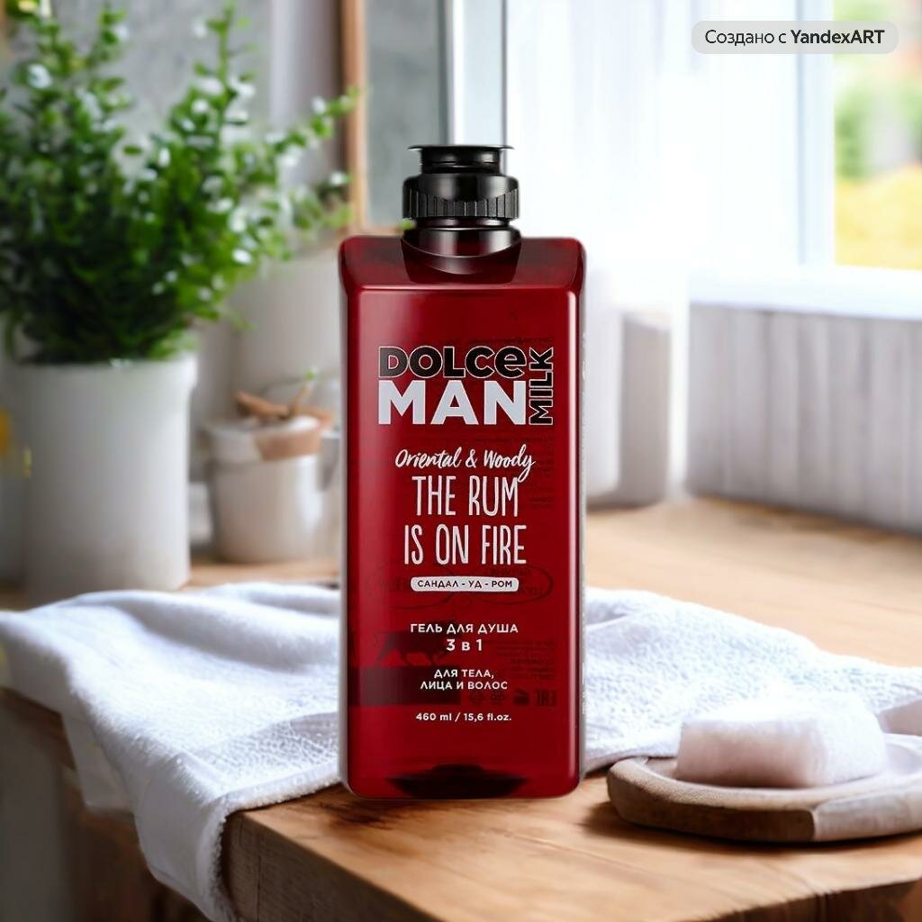DOLCE MILK Гель для душа мужской 3 в 1 «жгучий РОМ» MAN, 460 мл
