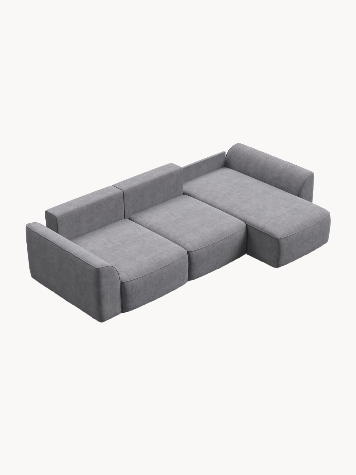 Угловой диван KING SE с бельевым коробом, еврокнижка, велюр Royal агат, 291x160x82 см