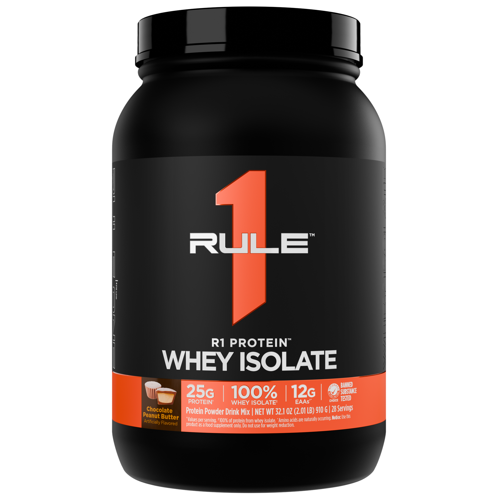 Сывороточный изолят и гидролизат RULE 1 R1 Protein Whey Isolate 910 гр Шоколадно-арахисовое масло