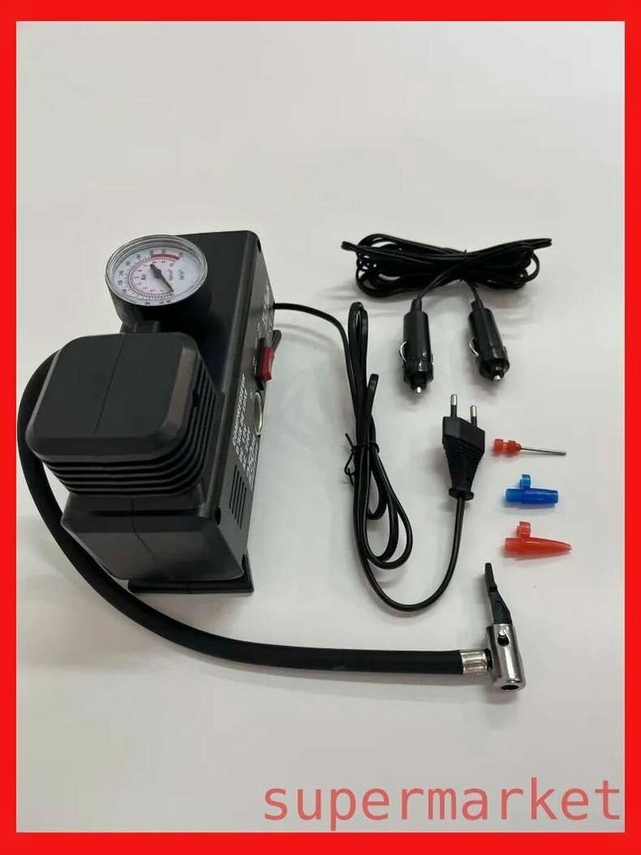 Aвтомобильный компрессор, электрический насос 12V и 220V, для шин, надувных лодок и матрасов