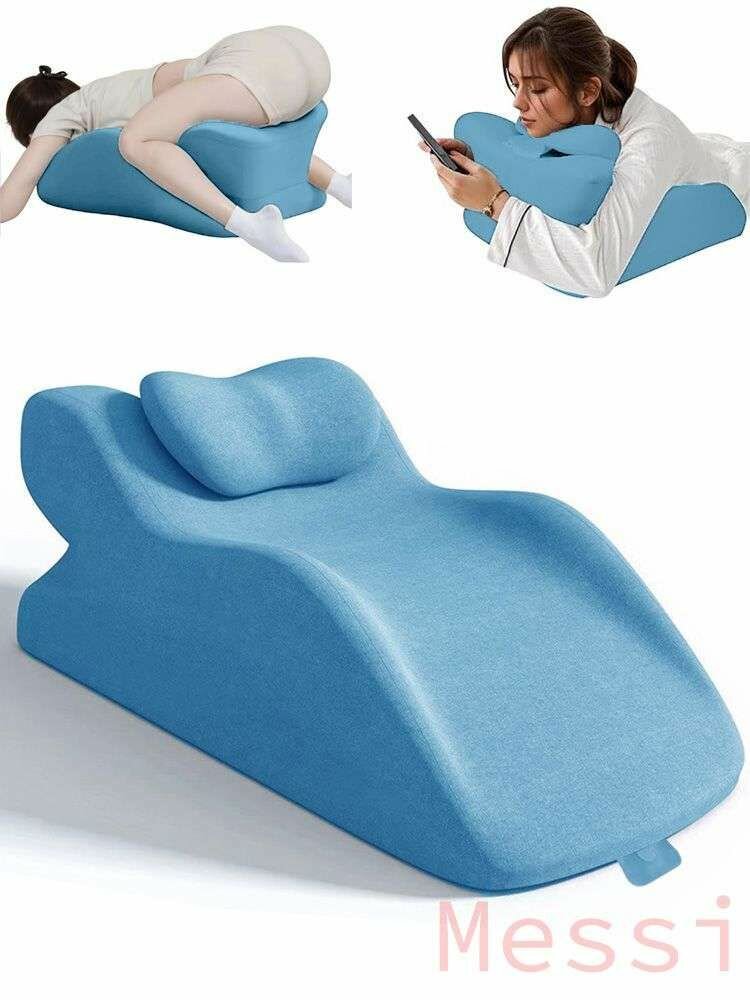 Ортопедическая клиновидная подушка при изжоге и храпе, Подушка для сна на животе анатомическая форма, дышащий материал (пена с памятью формы