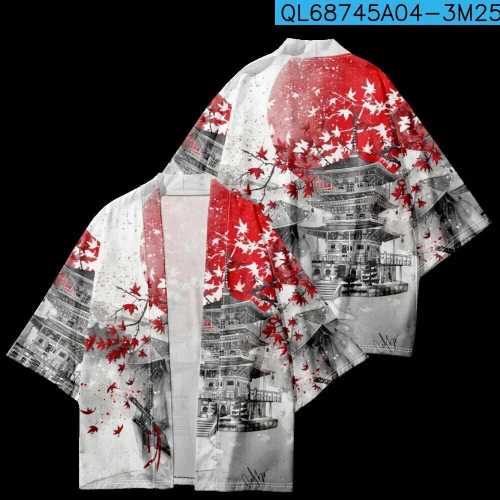 NIUNIUSHOW Хаори самурай, полиэстер, kimono, 4XL