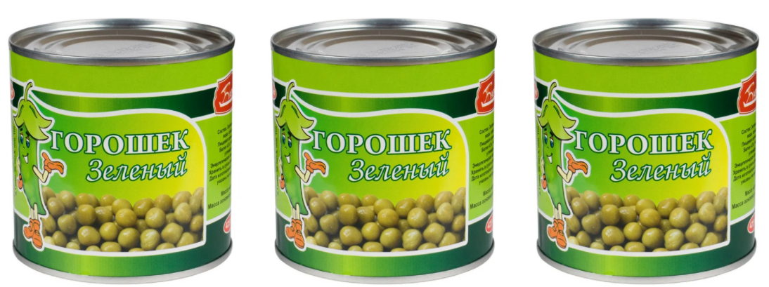Консервированный горошек зеленый Барко, высший сорт, 400 гр, 3 шт