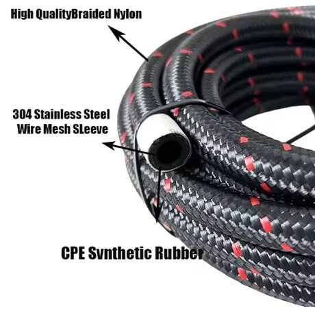 Водопроводный шланг AN4~AN20 CPE AN6, BlackRed Nylon CPE, 5M
