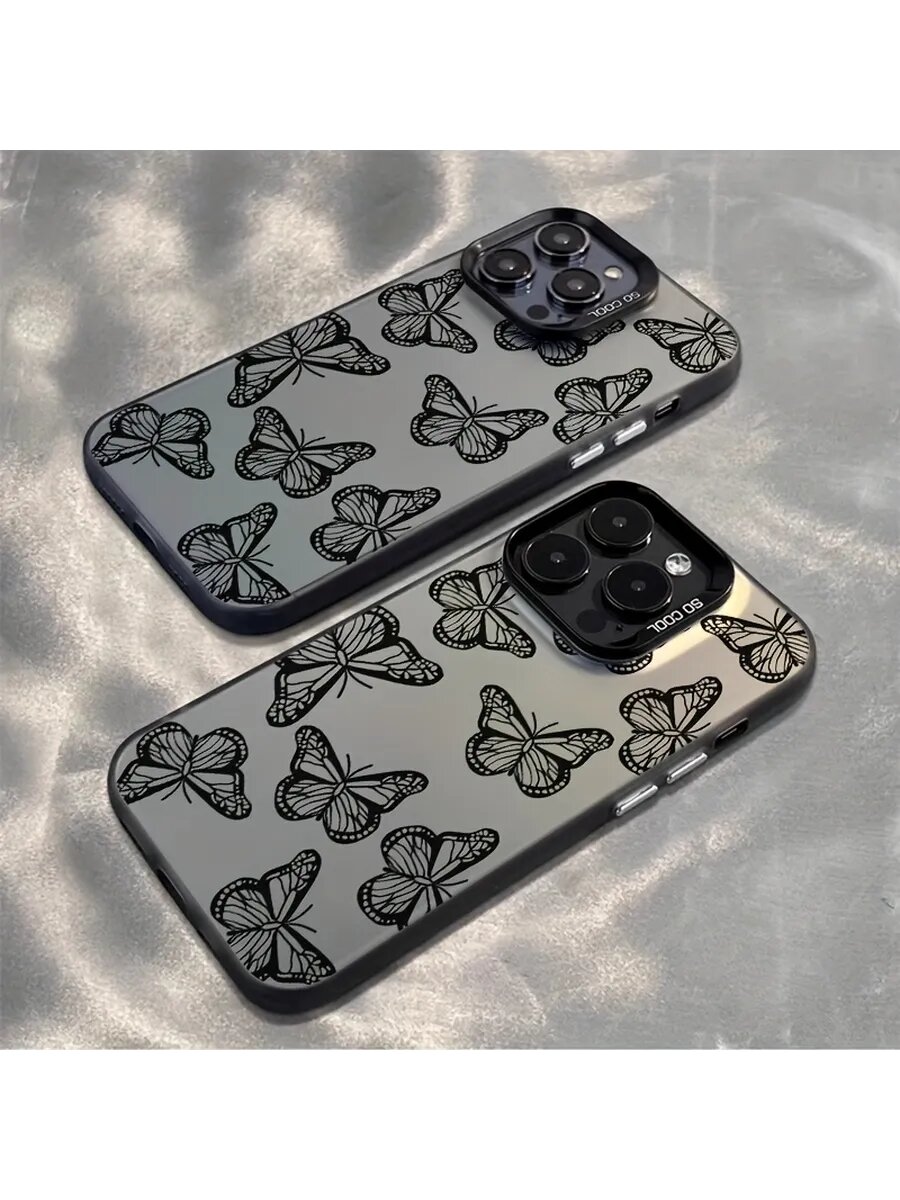 Чехол на IPHONE 17 черный Черная бабочка