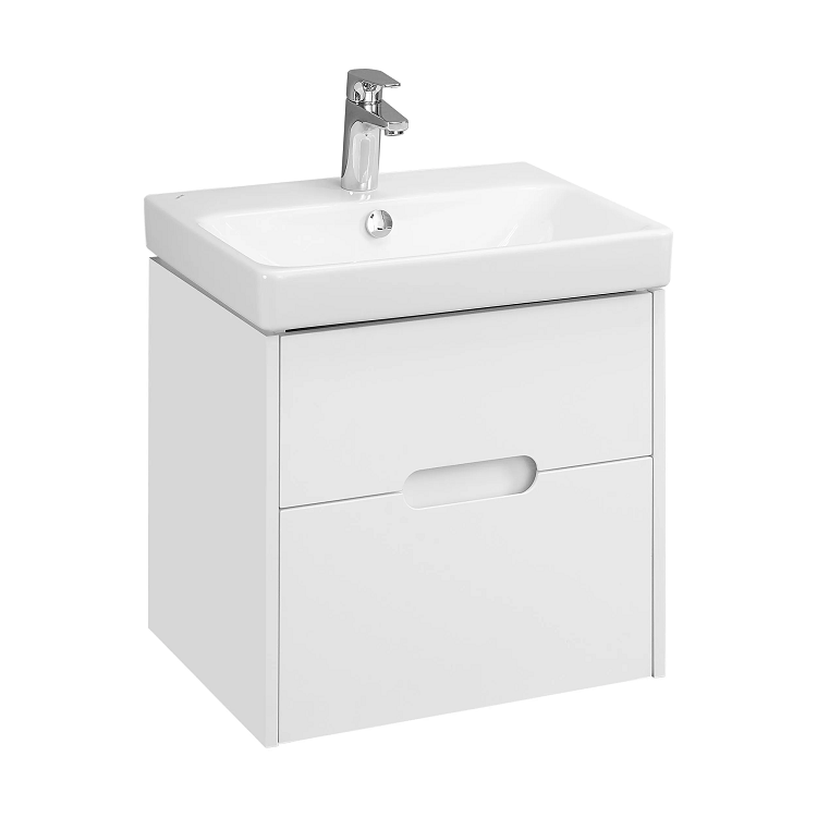 Тумба с раковиной Aquaton Оливия 55 1A2542K0OL010 белый матовый