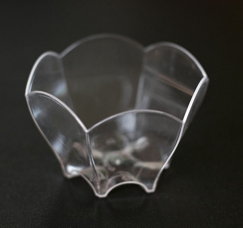 Форма пластиковая для комплиментов "Тюльпан" 70мл d-65мм уп/25шт прозрачная