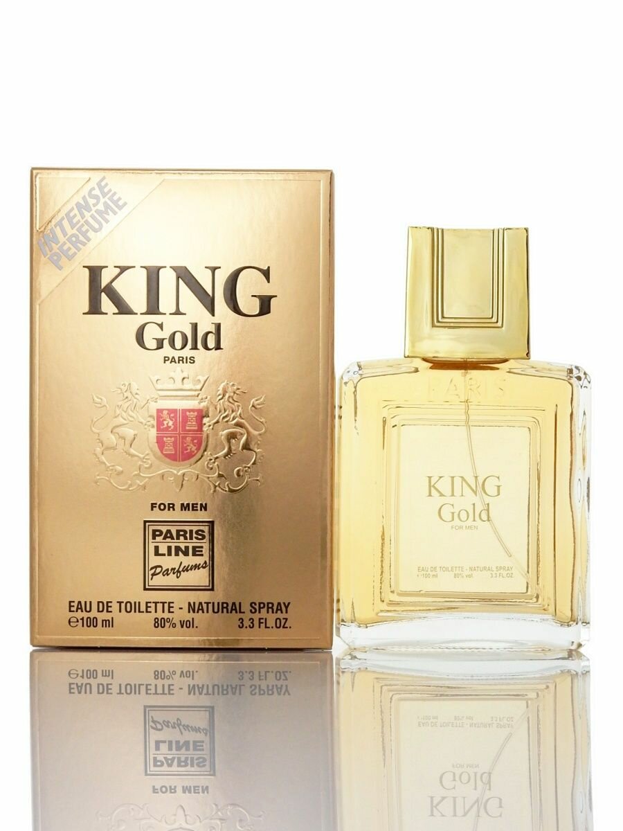 Paris Line Parfums King Gold Intense Perfume / Пари Лайн Парфюмс Кинг Голд Туалетная вода мужская 100 мл
