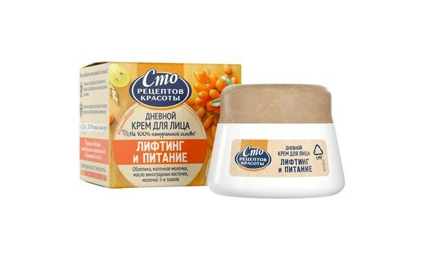 100 Рецептов Красоты крем дневной для лица Лифтинг и Питание 50мл