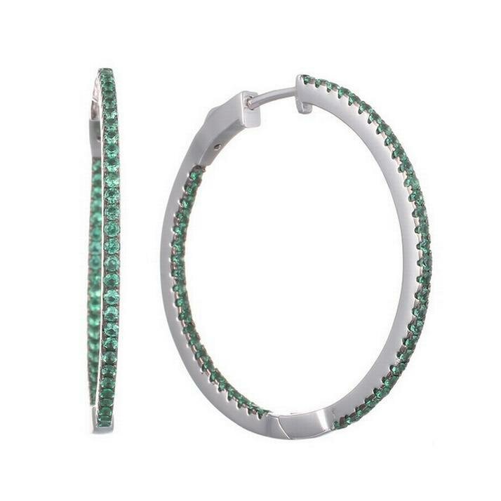 Серьги конго, серебро, 925 проба, фианит
