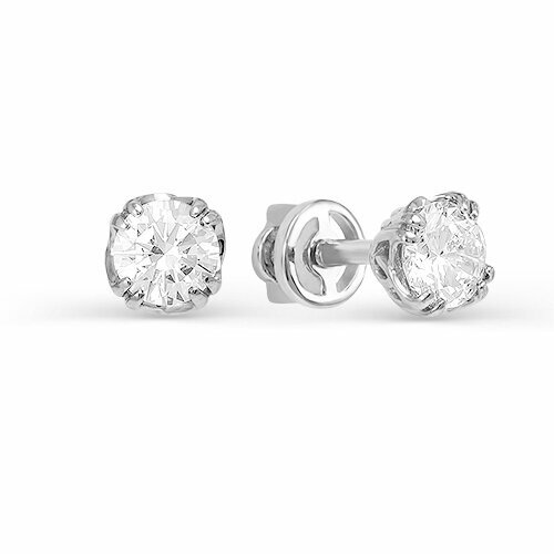 Серьги пусеты ЗлатаМира, серебро, 925 проба, фианит