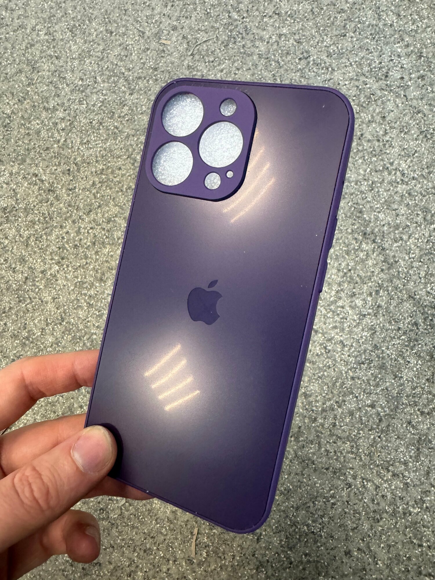 Чехол панель накладка бампер для iPhone 13 Pro пластиковая крышка c защитой камеры и логотипом матовый фиолетовый MyPads