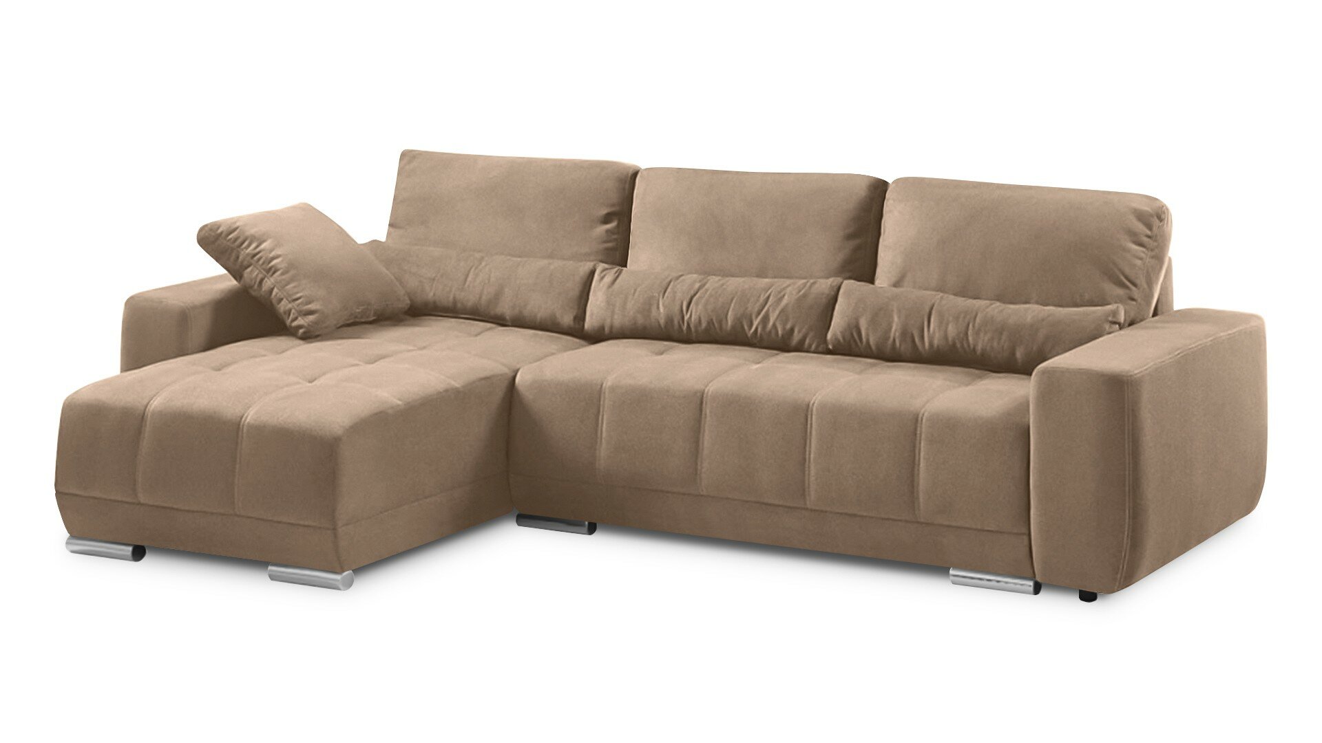 Диван с оттоманкой Наби Лайт Vivaldi 20 NEW 251x155x90 см, коричневый , еврокнижка GOODFORM